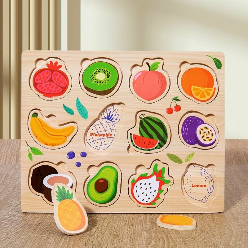 Плоская головоломка "Красочные", дерево, 22,5x18x0,5 см, 4-6 лет