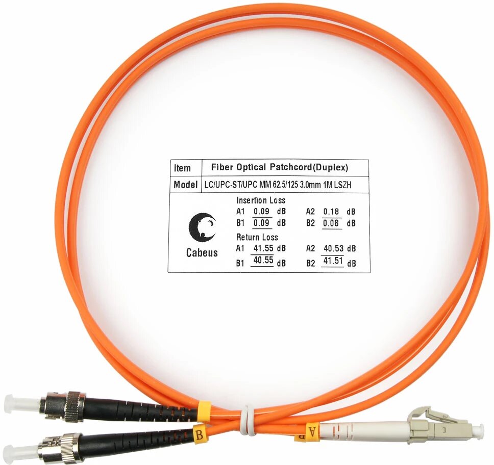 Патч-корд Cabeus 1м (FOP-62-LC-ST-1m)