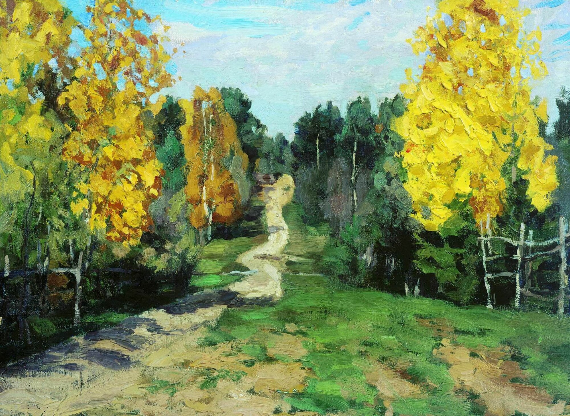 Картина Жуковского Станислава Осень. Дорога 80х58 см