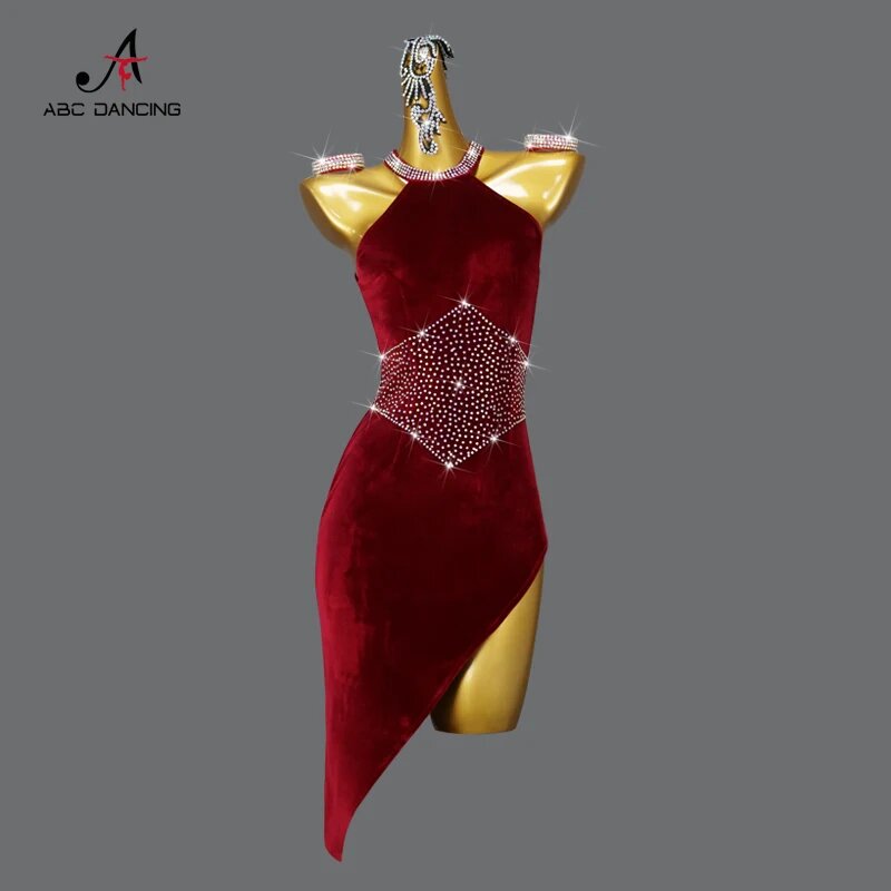 Красное платье для латины ABC DANCING, Red Dress, L