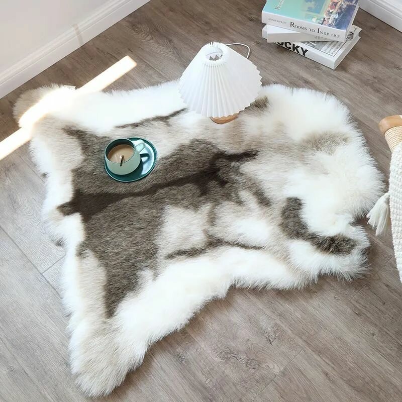 Шкура северный олень искусственная, шкура на пол, коврик, накидка на диван,85*110cm