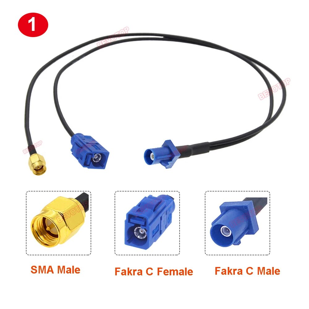 BEVOTOP Кабель-разветвитель Fakra C SMA 10-100 см 0.2M, C M to CF SMAM