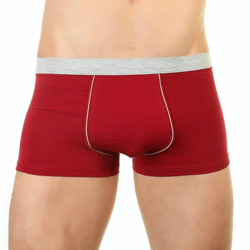 Трусы Мужские трусы-боксеры с меланжевой окантовкой и резинкой