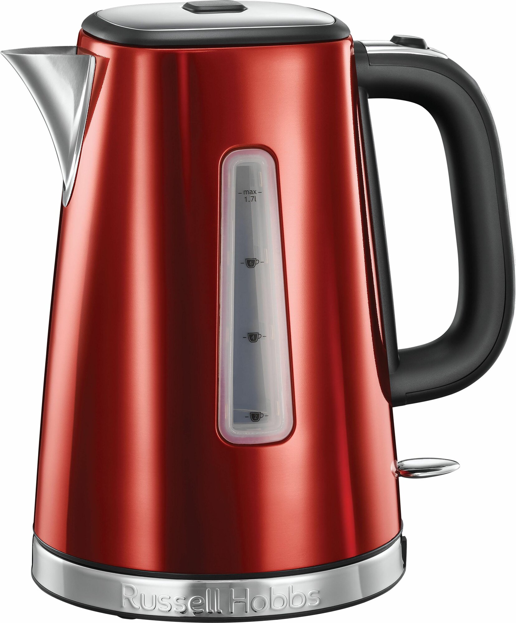 Электрический чайник Russell Hobbs Elegance, автоотключение, 2400Вт, красный, 1.7л