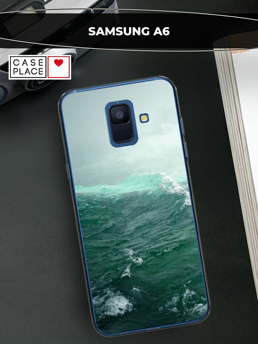 Чехол на Samsung Galaxy A6 / Самсунг Галакси А6 с принтом "Волны 12"