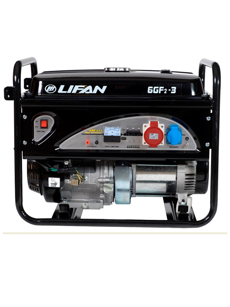 Уценка, Генератор бензиновый Lifan 6 GF2-3 (LF7000-3), три фазы, 6,5 кВт, бак 25 л.