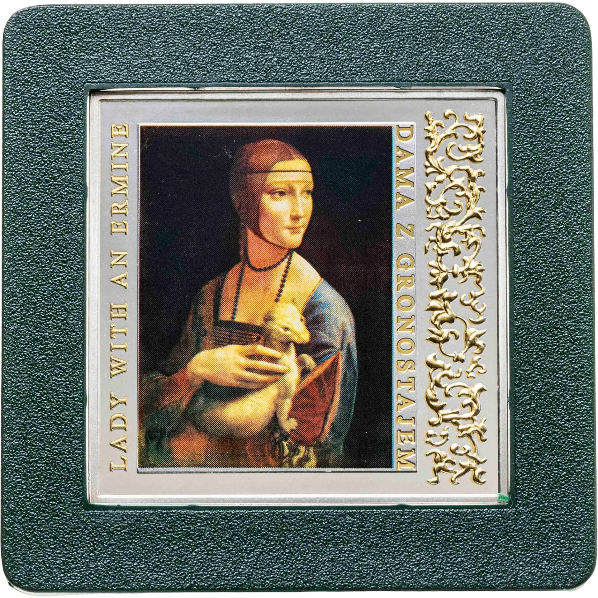 Остров Ниуэ 1 доллар 2012 "Шедевры живописи - Дама с горностаем", в футляре с сертификатом, Серебро 925, в сохранности UNC