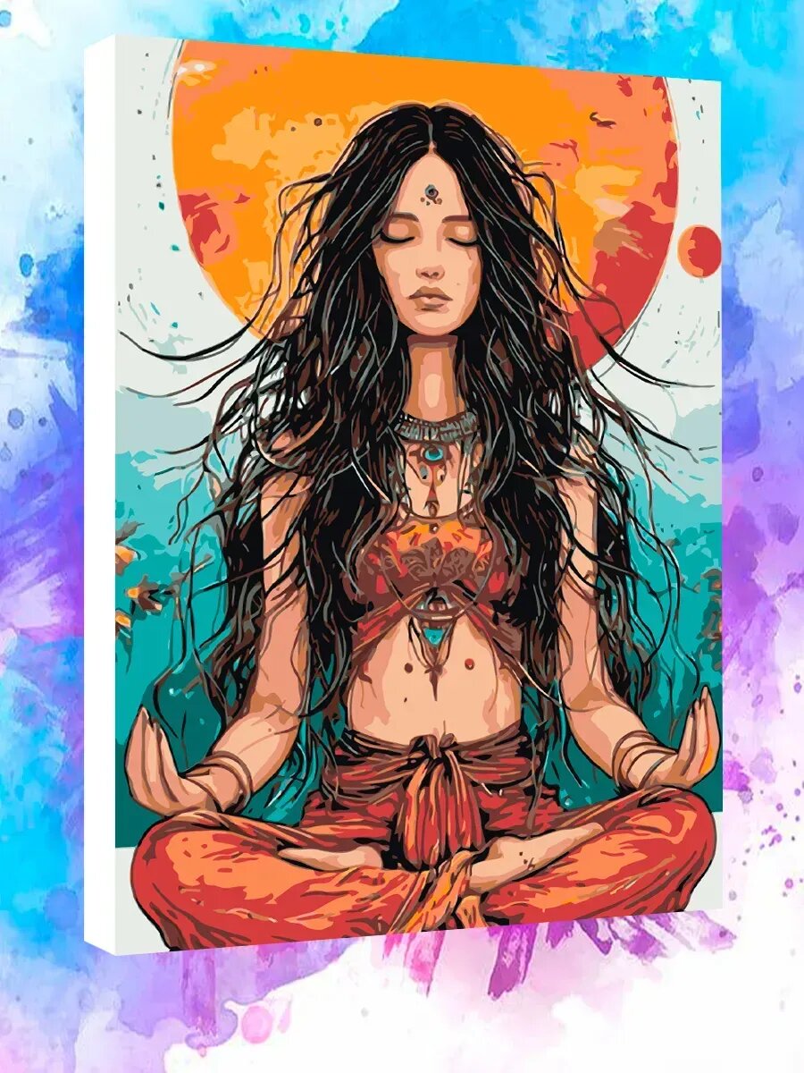 Картина по номерам Девушка Йога Медитация