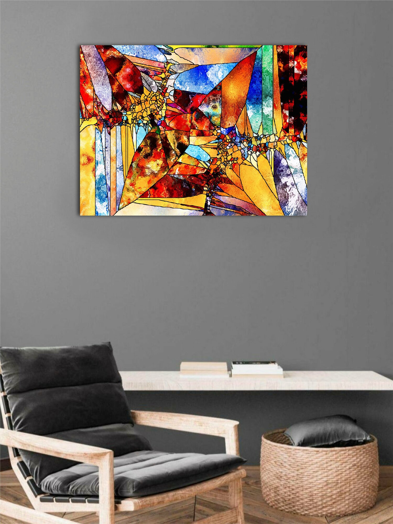 Картина горизонтальная на стену, Яркие витражи, 50х70 см Art IrbisPrint натуральный холст на подрамнике 20 мм