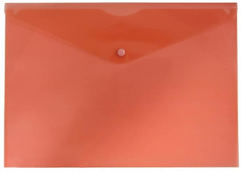 Конверт на кнопке Бюрократ Economy -PK100RED A4 тисненый пластик 0.10мм красный