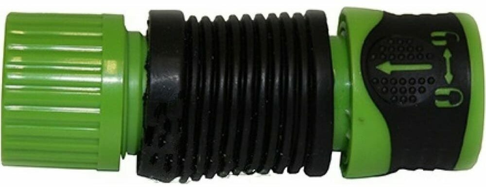 Коннектор гибкий двухкомпонентный, аквастоп, с замком для шланга 1/2"-5/8" Green Helper HC3007