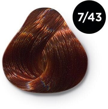 Краска для волос Ollin Professional Color Крем-краска перманентная 60мл, Цвет 7-43 Русый медно-золотистый