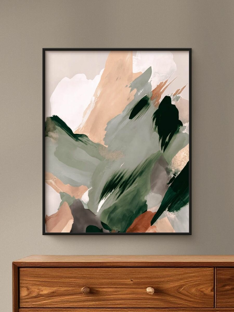 Постер Сила стихии 40х50 см на стену, абстрактная живопись для интерьера, без рамы на бумаге