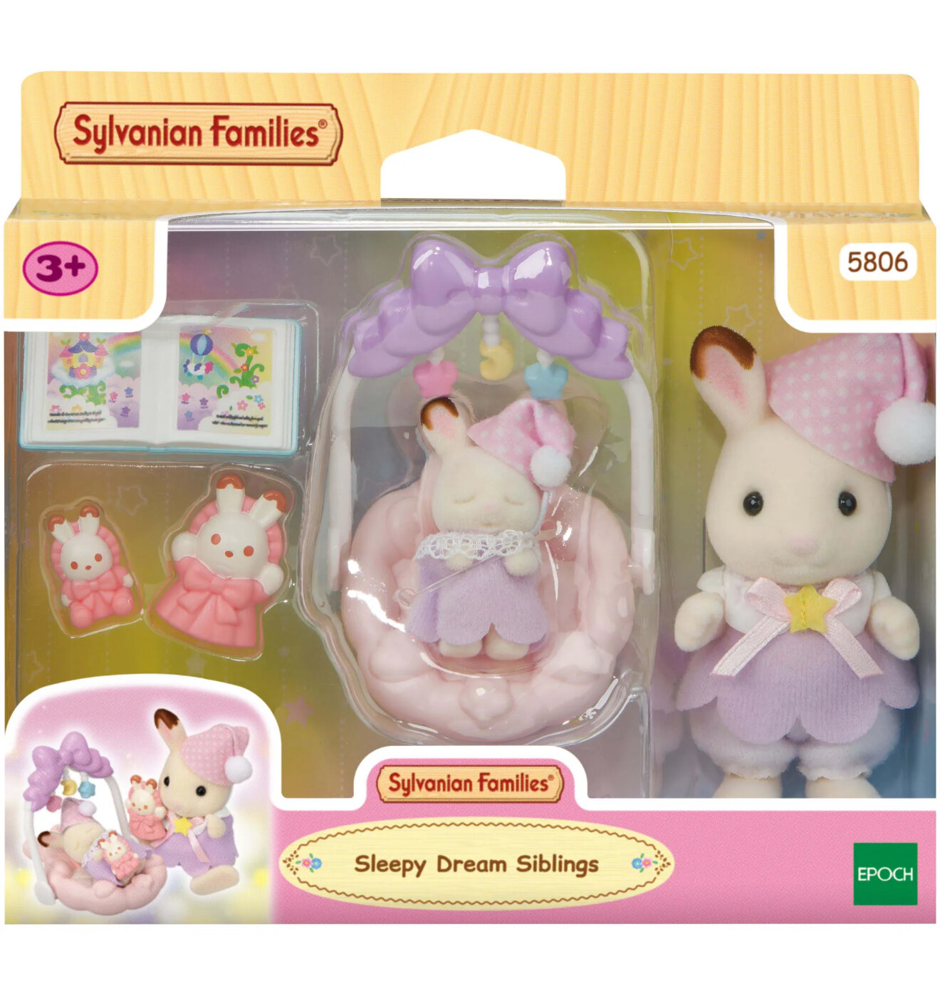 Набор Sylvanian Families "Крольчата в спальных костюмах", флок, текстиль, пластик, 2 фигурки