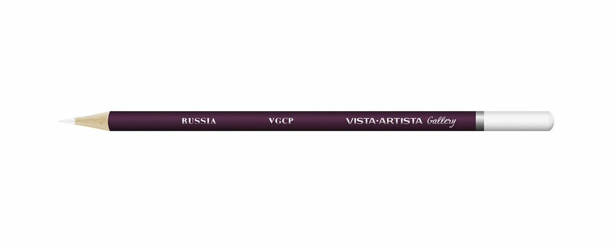 Карандаш 6 штук цветной художественный "VISTA-ARTISTA" "Gallery" VGCP заточенный 102 Белый (White)