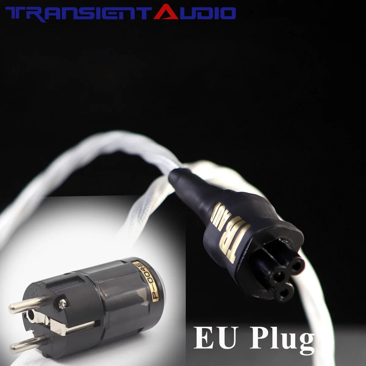 TRANSIENT HI-FIAUDIO Серебрянный кабель питания IEC C5 Cloverleaf
