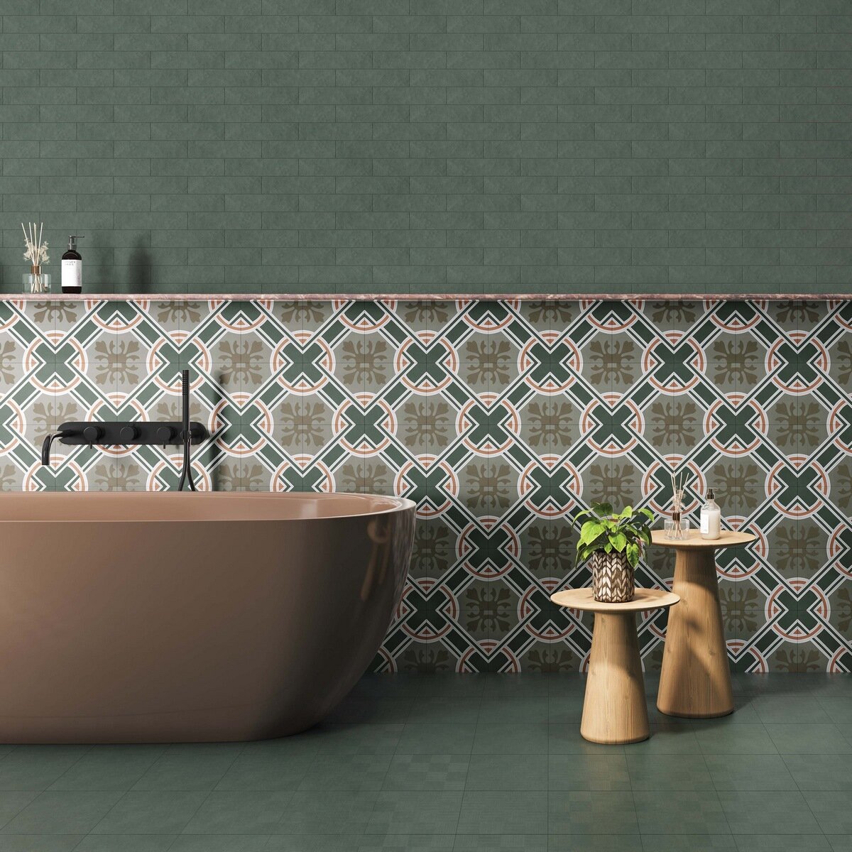 Керамогранит Motto Juniper Decor Matt 20x20 N100101 орнамент матовая Износостойкая, Мелкоформатная, Морозостойкая, морозостойкая