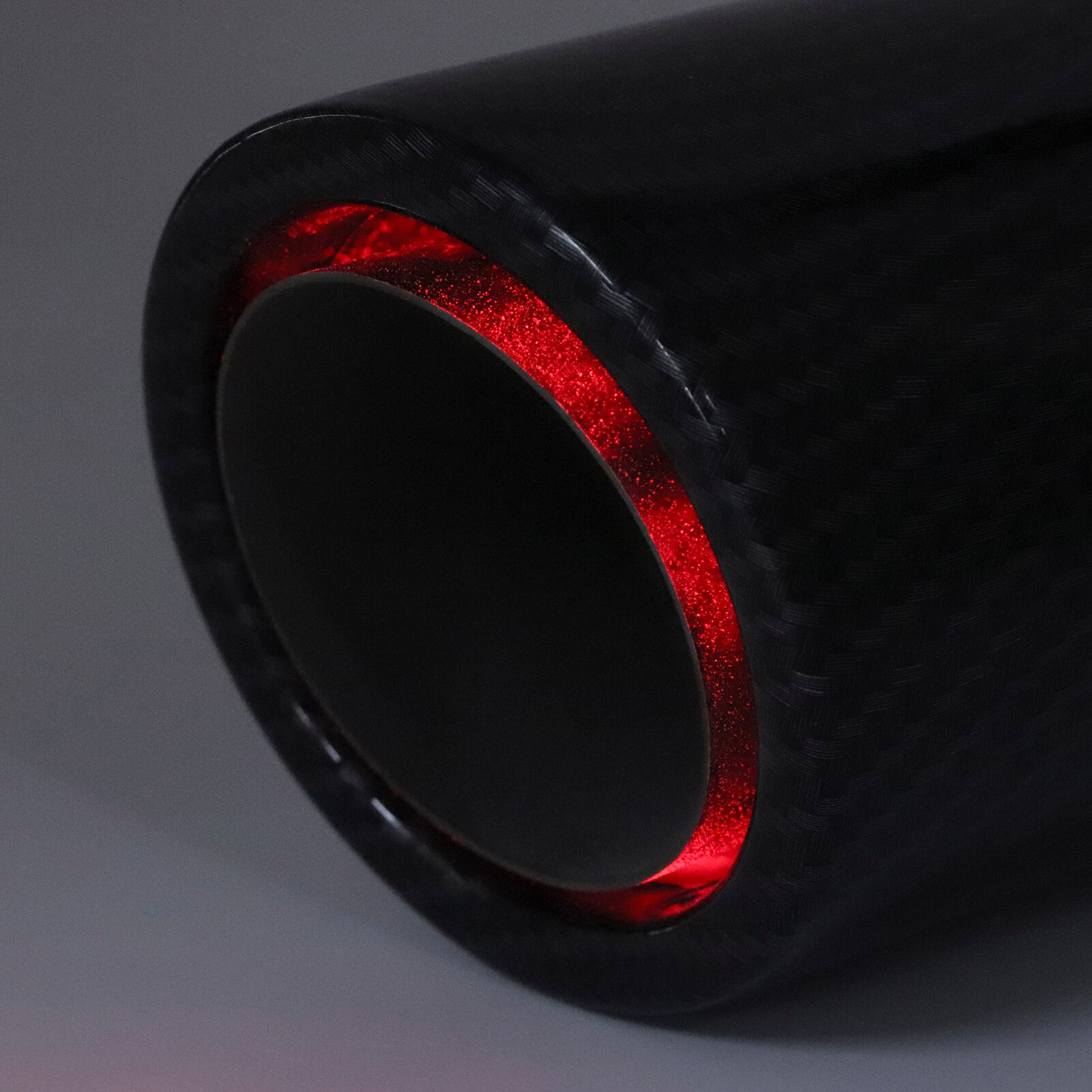 Наконечник глушителя из углеродного волокна, выхлопная труба со светящейся светодиодной подсветкой, универсальный красный свет 1,4 2,5 дюйма