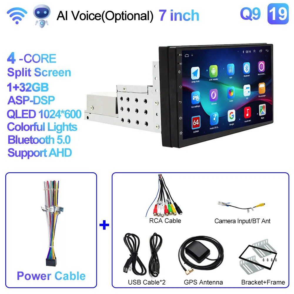 CAIXI 7 дюймов 9 дюймов 10 дюймов 8-ядерный Android 1Din автомобильный мультимедийный CarPlay универсальная навигация GPS 1 DIN головное устройство авто радио аудио стерео DVD, 7 WIFI(1-32GB)-0