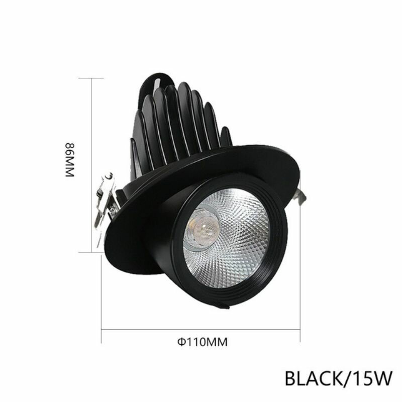 Регулируемый прожектор, встроенный настенный светильник, светодиодный потолочный светильник, свободное вращение, 15 Вт