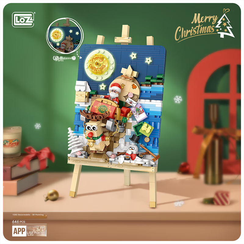Набор для сборки "Christmas Tree Painting" Loz Building Blocks 1283, для детей, 3D, 667 деталей