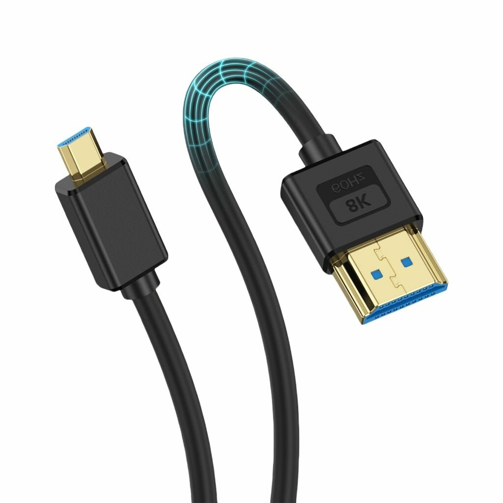Адаптер питания usb, Силиконовый кабель версии 2.1 Длина кабеля Micro HDMI 30 см-A прямой D прямой