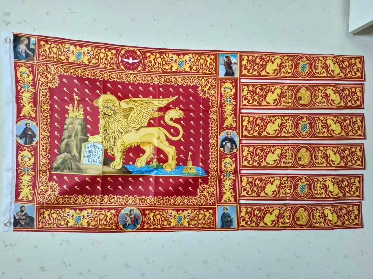 Флаг Венецианской республики из полиэстера 90 x 180cm, two brass grommets