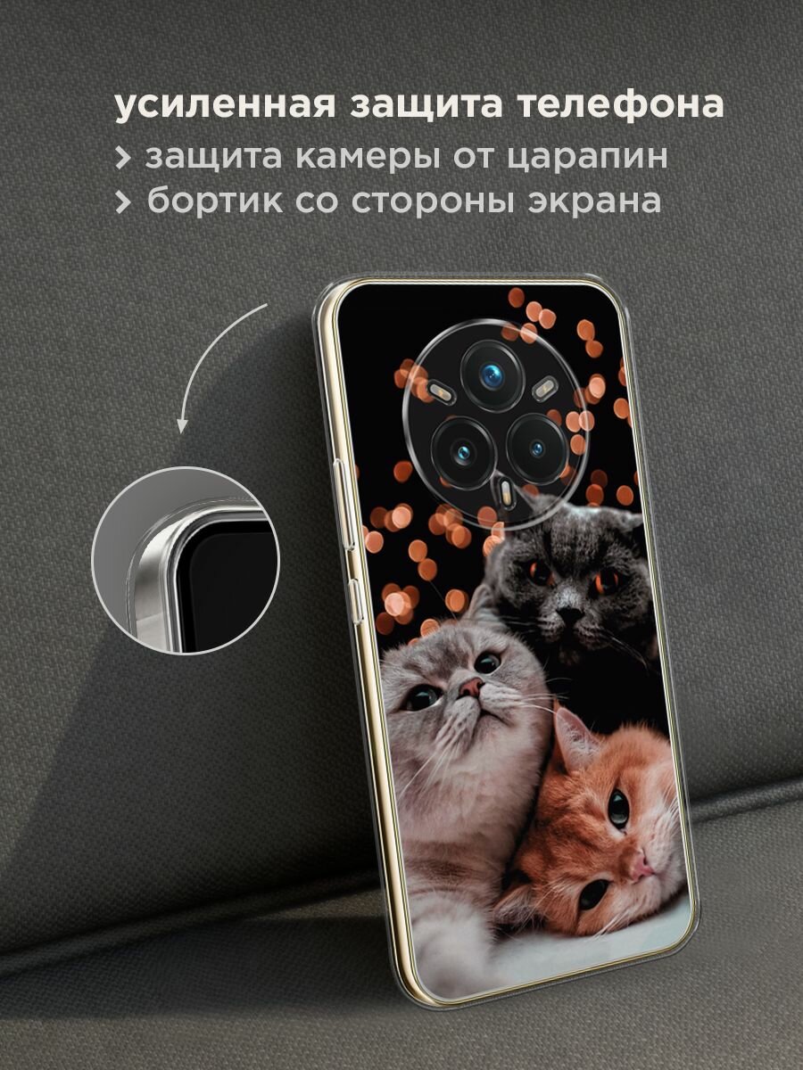 Чехол на Realme 14 Pro+ / Реалми 14 Про+ с принтом "Кошачьи обнимашки" — фото 1