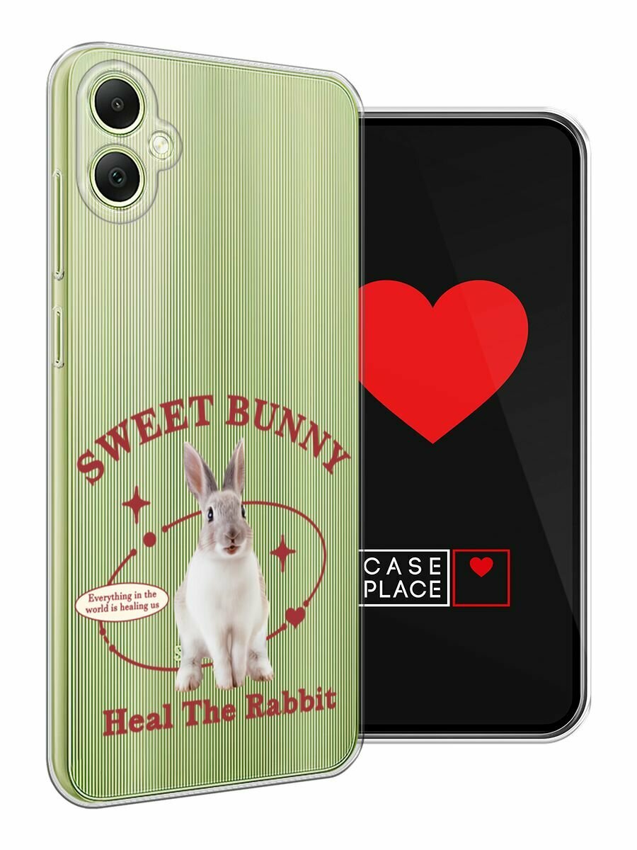 Чехол на Samsung Galaxy A05 / Самсунг Галакси A05 с принтом "Heal the rabbit", прозрачный — фото 1