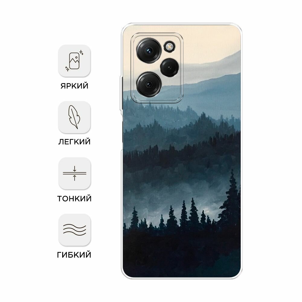 Чехол на Xiaomi Poco X5 Pro 5G / Сяоми Поко X5 Про 5G с принтом Туманные горы — фото 1