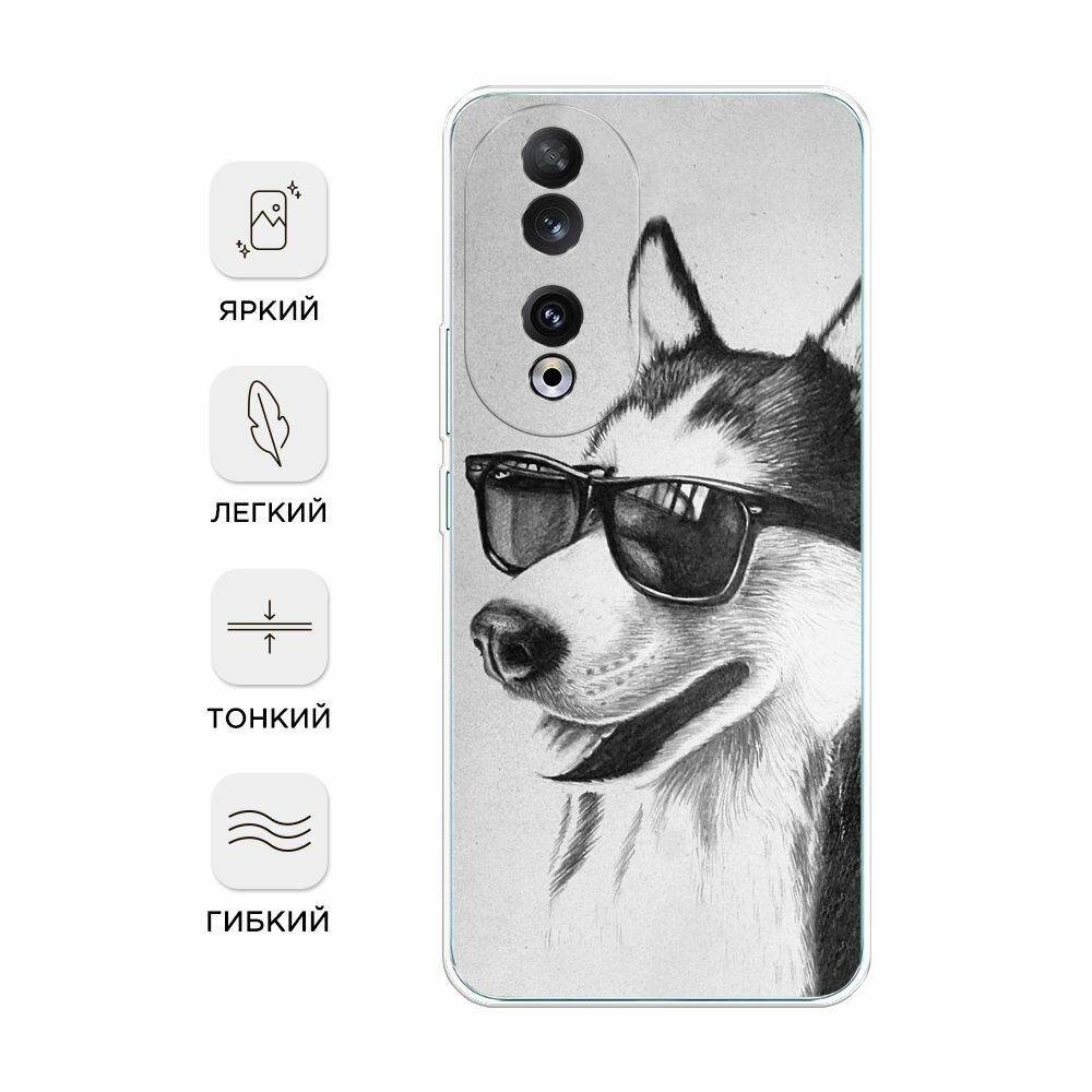 Силиконовый чехол на Honor 90 / Хонор 90 с принтом "Крутой Хаске" — фото 1