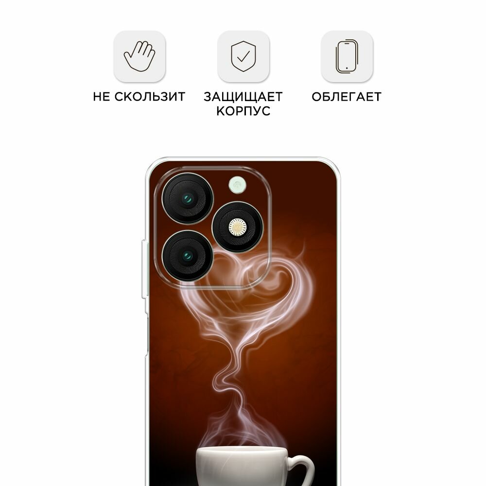 Силиконовый чехол на Itel A50 / Ител А50 с принтом "Кофейная любовь" — фото 1