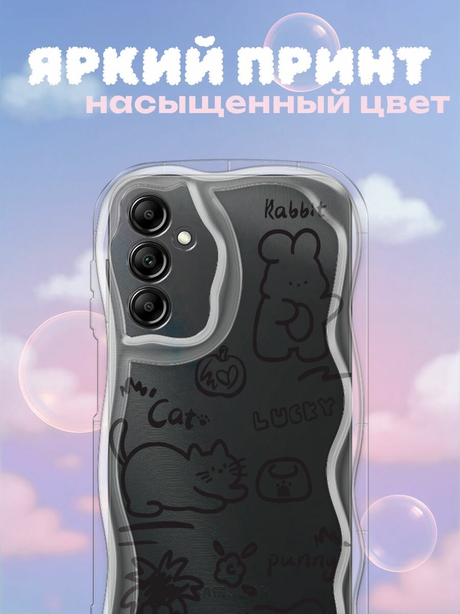 Чехол на Samsung Galaxy A15 / Самсунг А15 с принтом "Lucky animals" — фото 1