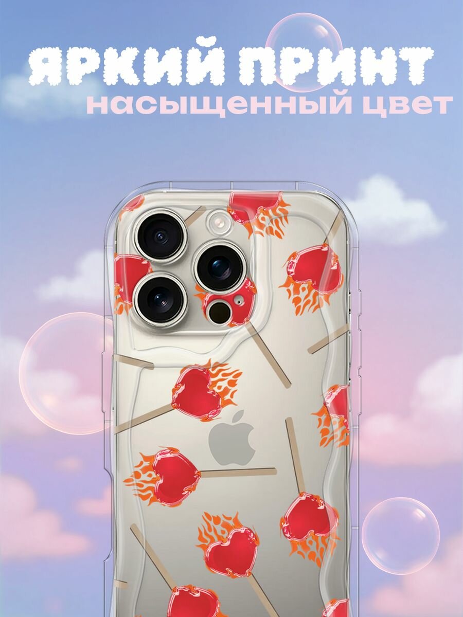 Чехол на Apple iPhone 16 Pro / Айфон 16 Про с принтом Горящие леденцы 2 — фото 1