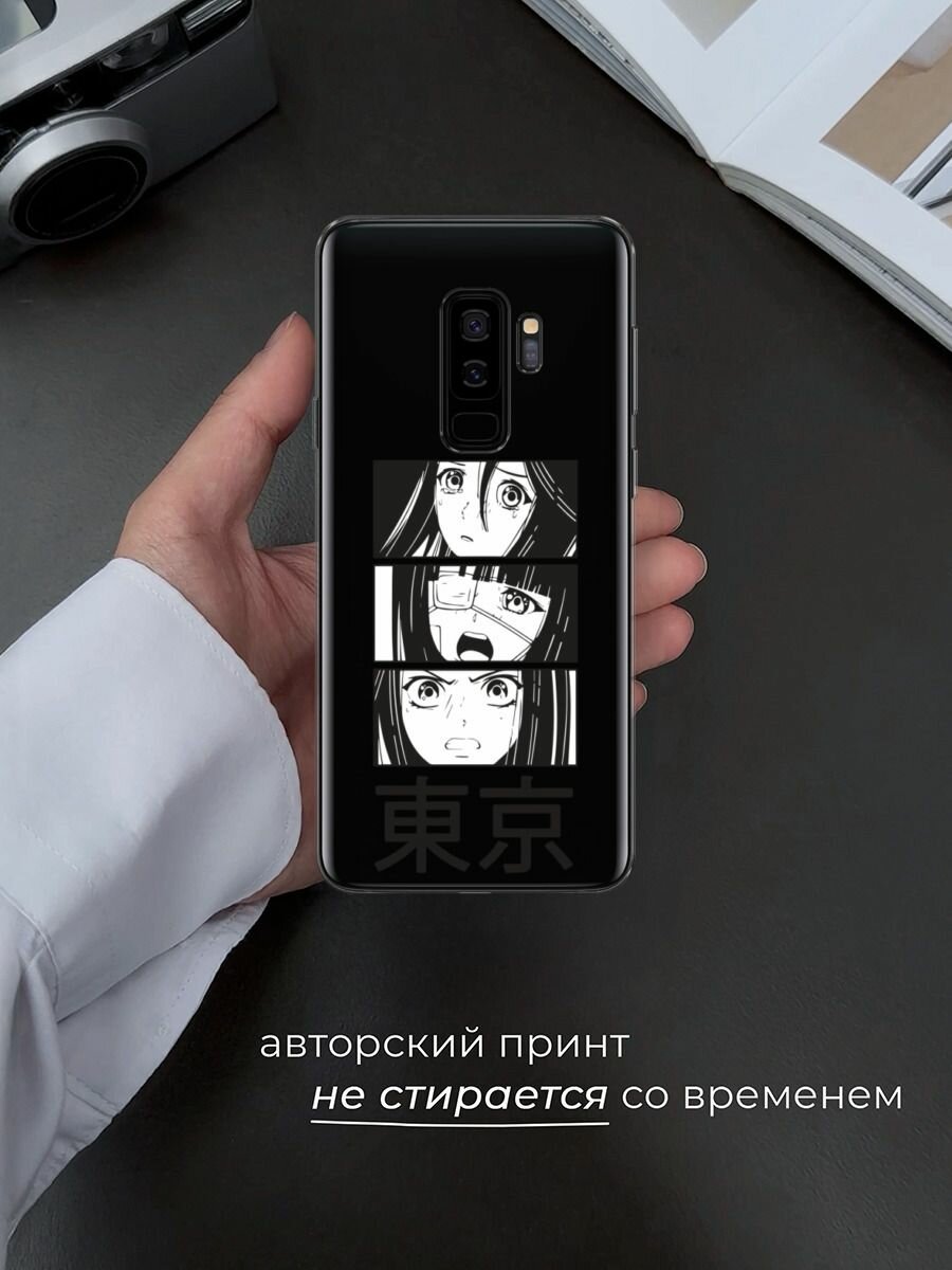 Чехол на Samsung Galaxy S9 + / Самсунг Галакси С9 Плюс с принтом "Tokyo girls", прозрачный — фото 1