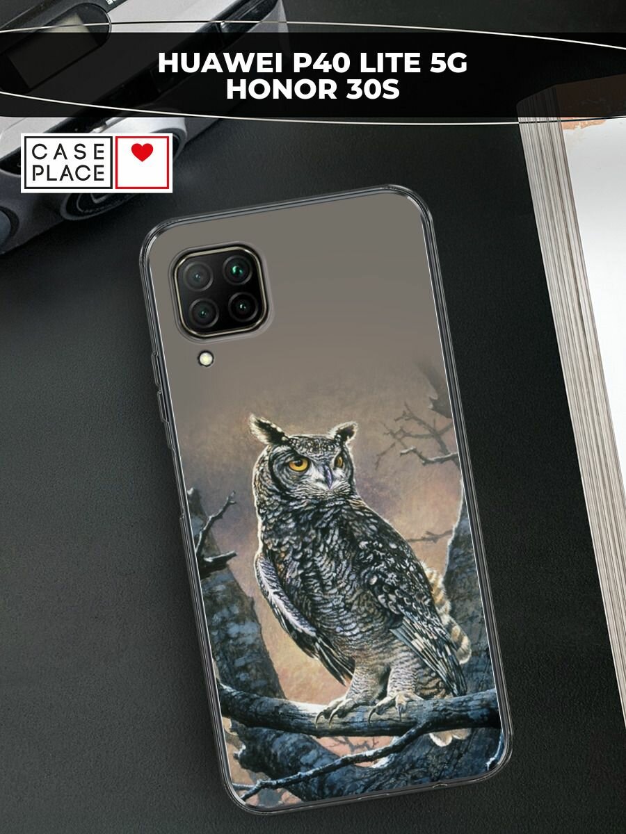 Чехол на Honor 30S Global/Huawei P40 Lite 5G/Nova 7 SE / Хонор 30S/Хуавей P40 Lite 5G/Нова 7 SE с принтом "Сова арт 5"