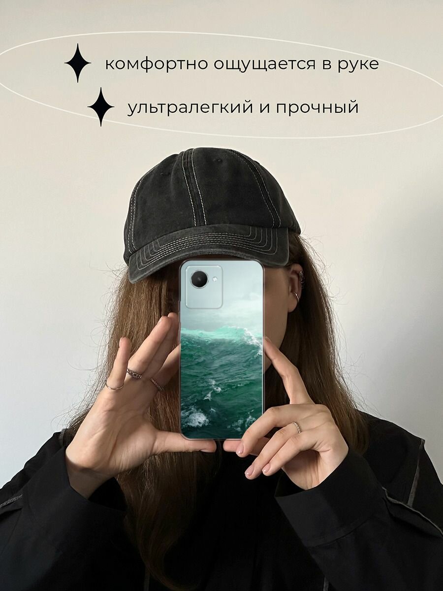 Силиконовый чехол на Realme C30 / Реалми C30 с принтом "Волны 12" — фото 1