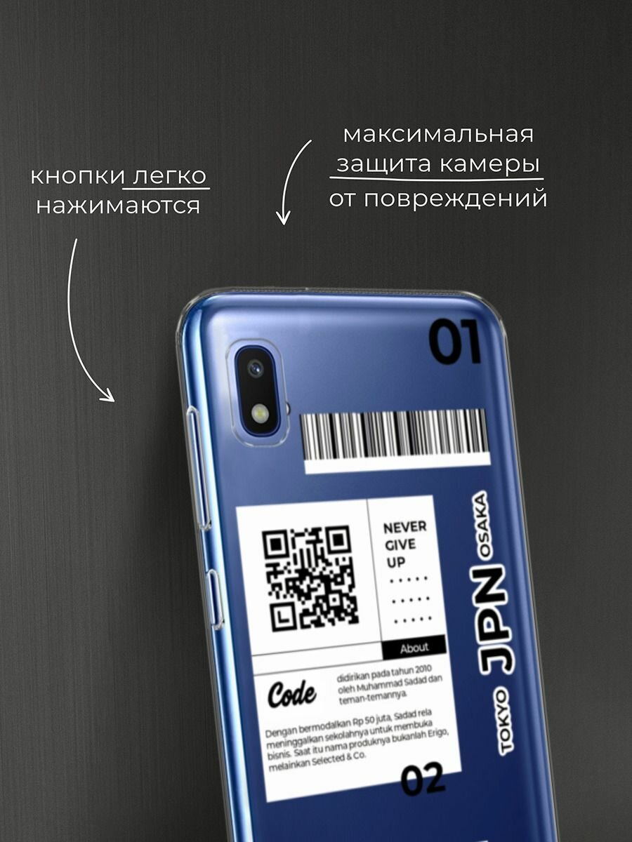 Чехол на Samsung Galaxy A10 / Самсунг Галакси А10 с принтом "JPN", прозрачный — фото 1