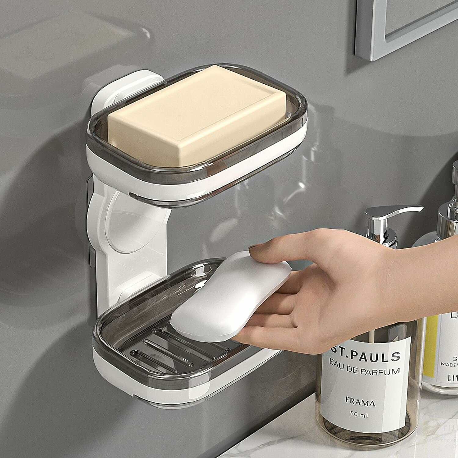 Держатель для мыла для душа, двухрежимная подставка для кусочного мыла, настенная стойка для мыла, двойной слой для ванной и кухни