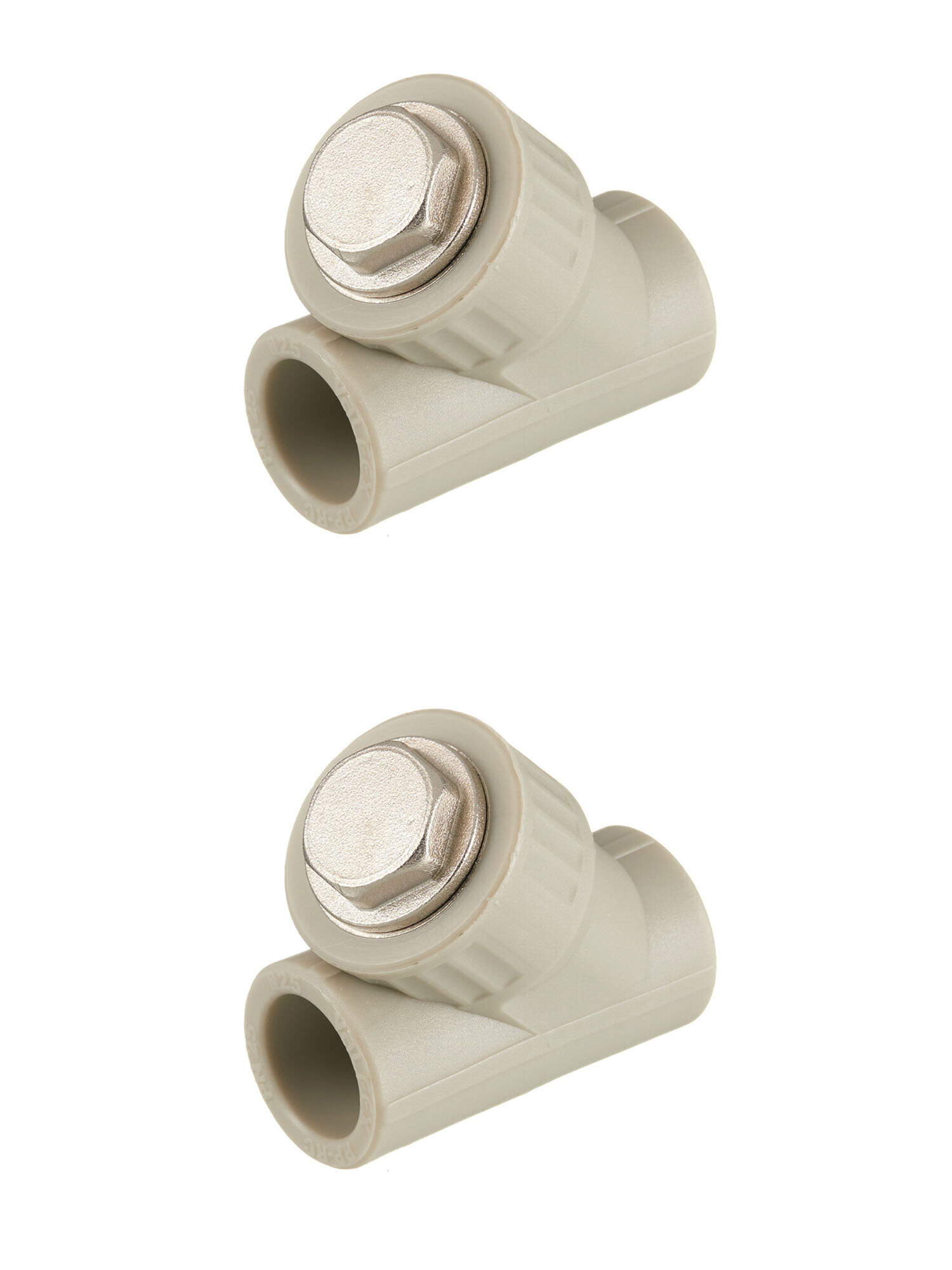 Фильтр полипропиленовый косой 25 мм В/В сетчатый серый (10141025Г) (2 шт.)