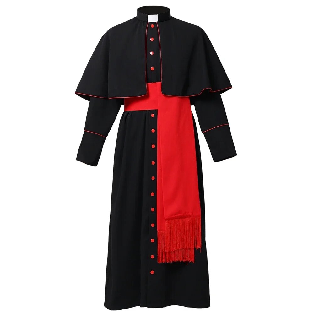 Костюм католического священника, красный, CORAL RED, S