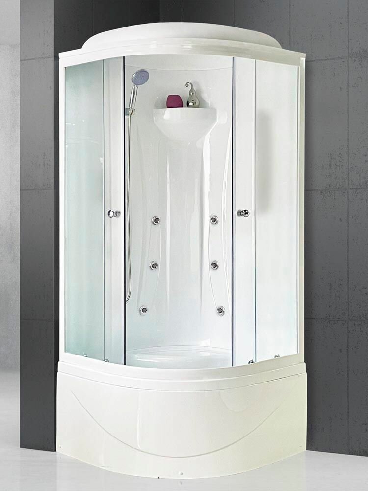 Душевая кабина Royal Bath стекло матовое 4 мм профиль белый 90x90x217