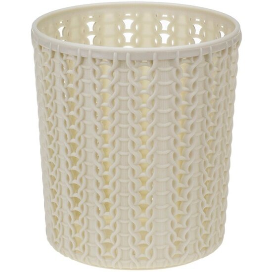 Подставка Idea вязание круглая М 2384 белый ротанг