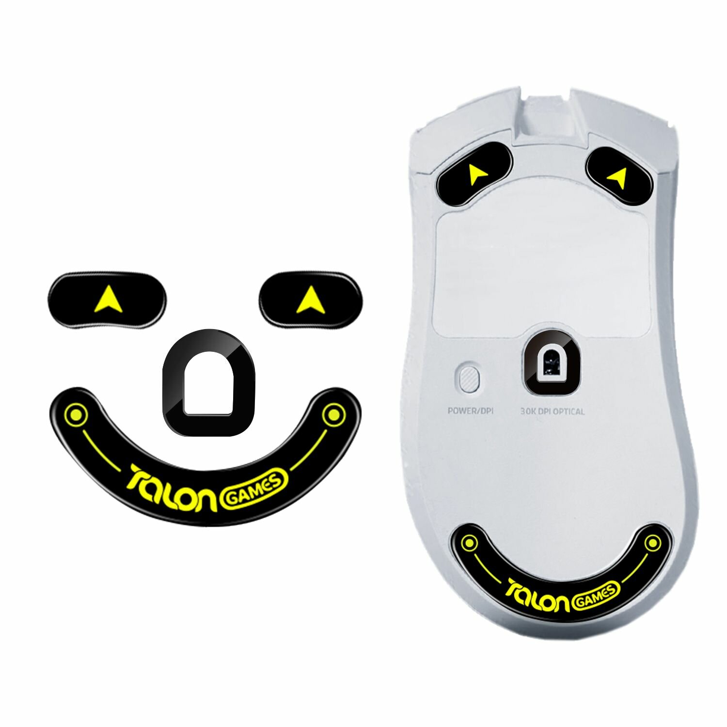 Стеклянные глайды для беспроводная For Razer DeathAdder V3 Pro / Ножки для игровой мыши / TALONGAMES