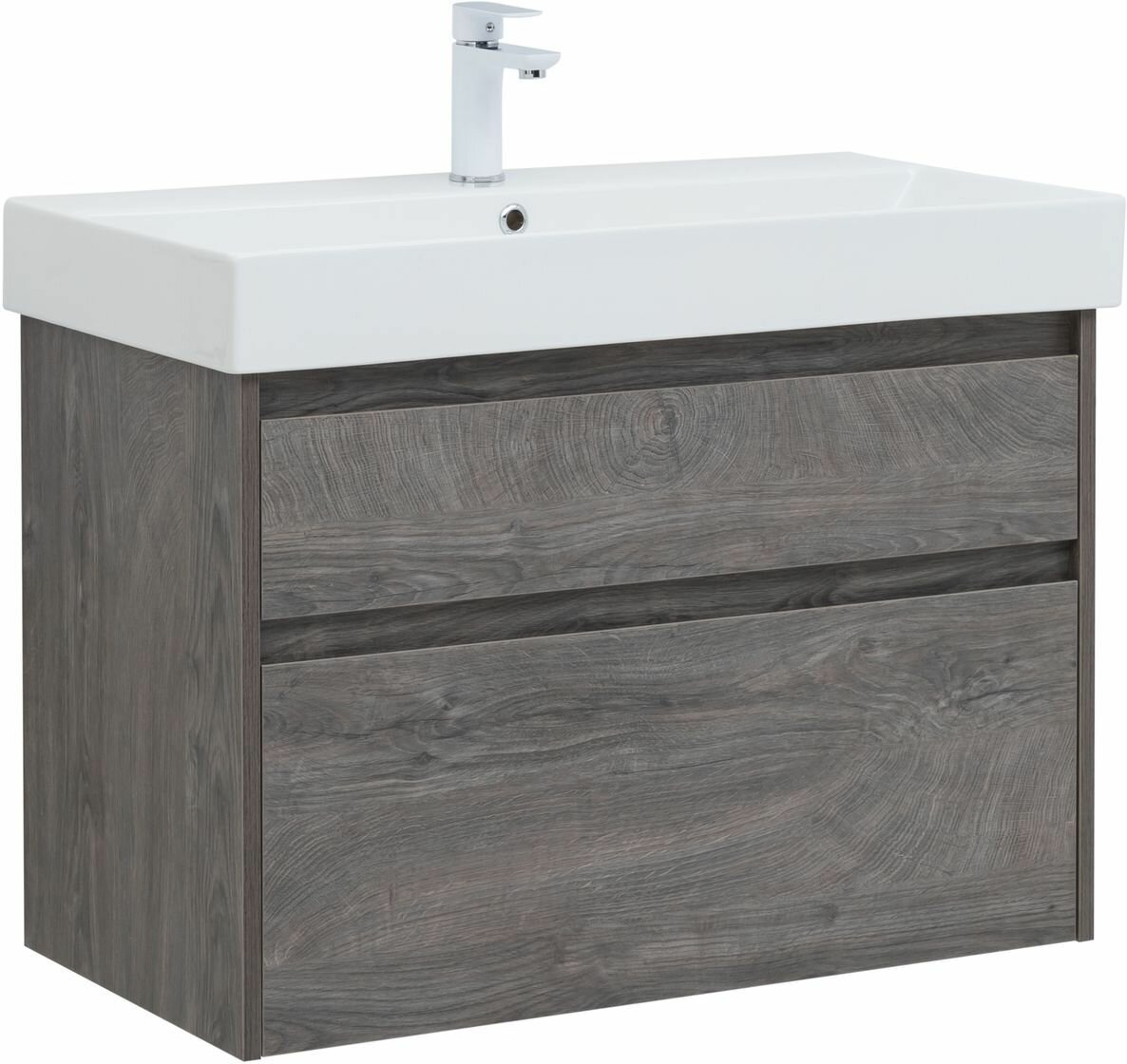 Тумба с раковиной Aquanet Nova Lite 85 2 ящ. (SLIM SYNERGY) цв. дуб рошелье