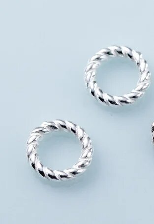 Кольца серебряные 925, круглые, 2 шт, 7,5/8,5/10,5 мм, TOM YANG 6mm 2pcs, silver