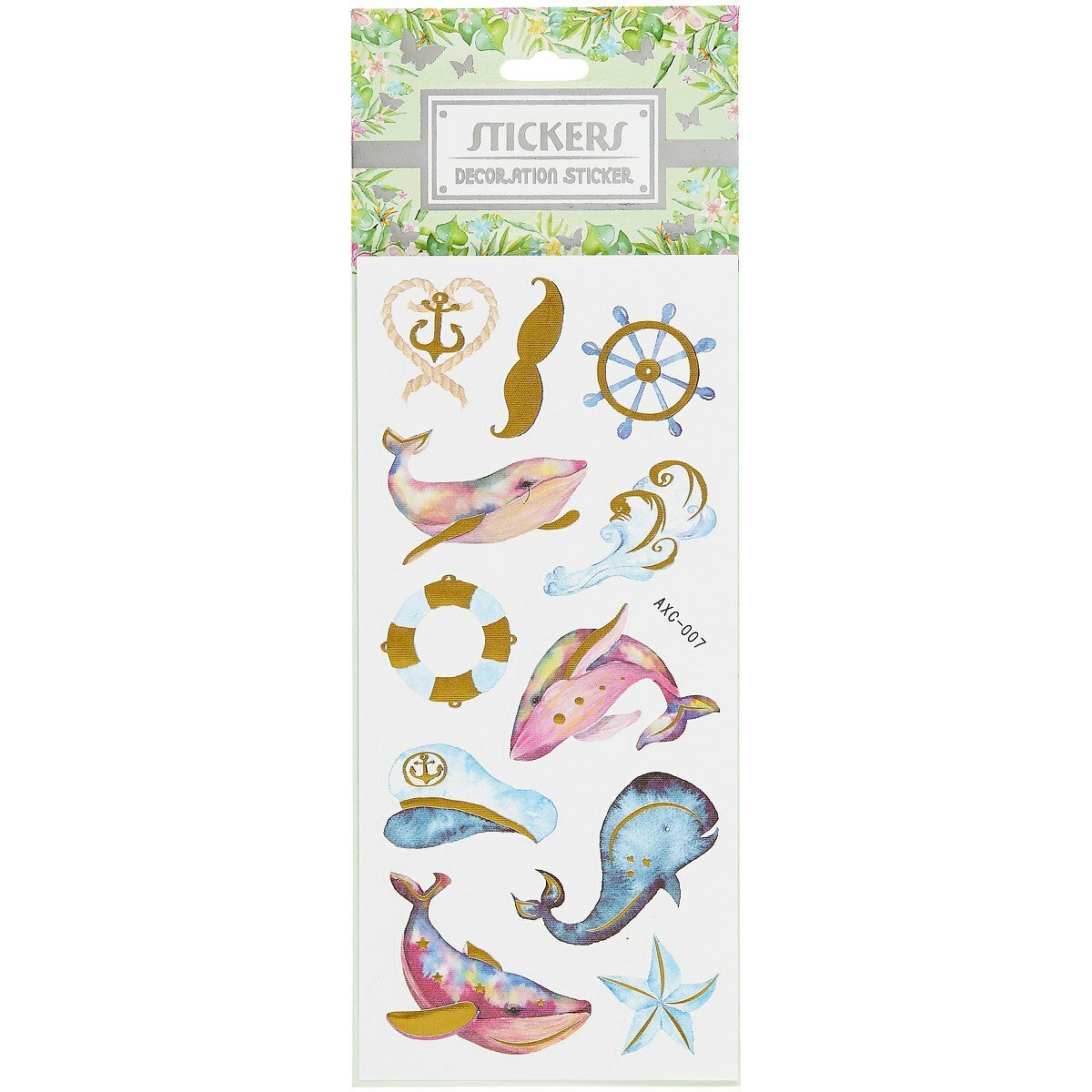 Наклейки Киты (AXC-007)(9*25)