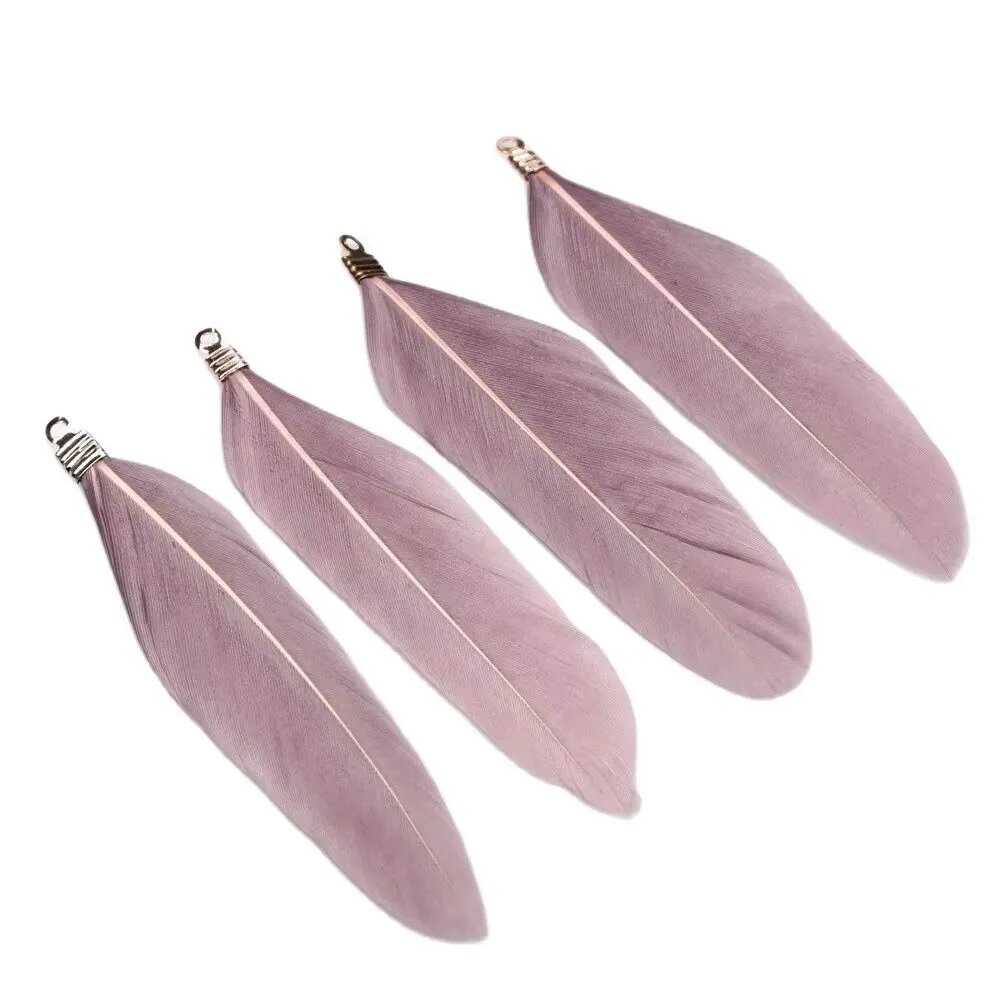 Натуральные перья 70 мм, 12 шт, разноцветные серьги с кисточками Bronze 12PCS, 7CM 038