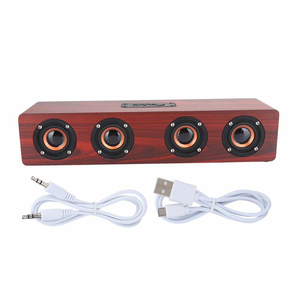 Bluetooth-динамик из красного дерева, беспроводной, для ПК, ТВ