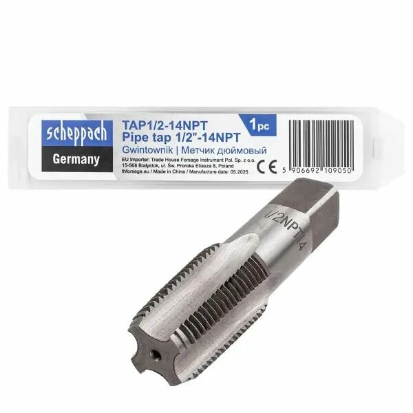 Метчик 1/2-14NPT (дюйм.) Scheppach